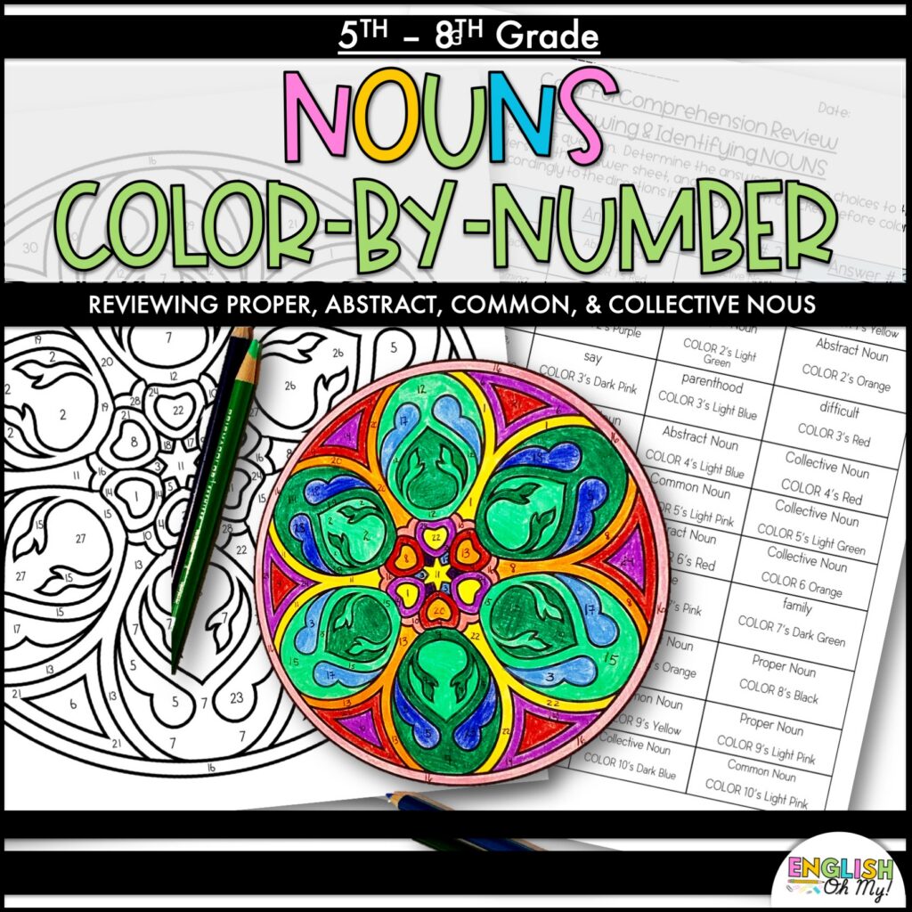 Colorful Comprehension Reviewing Nouns - English, Oh My!