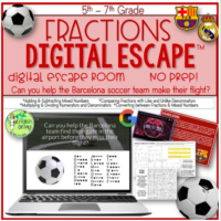 Fractions Escape Room, Fractions, Math, Digital Escape Ⓡ - English, Oh My!