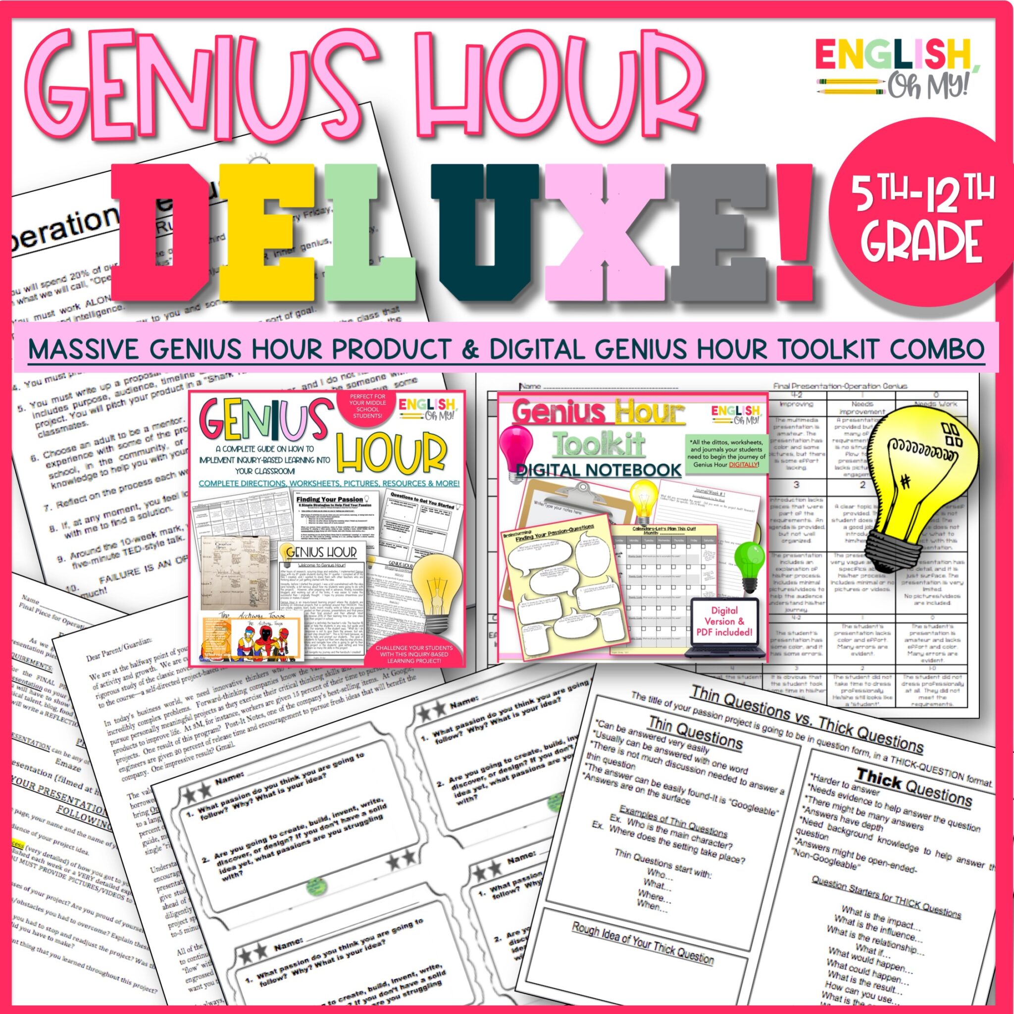 Genius Hour Deluxe Bundle {PDF & Digital Files} - English, Oh My!