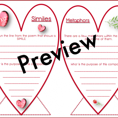 Valentine's Day Figurative Language 3D Craftivity - English, Oh My!