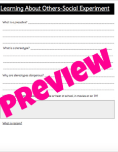 Breaking Down Stereotypes and Prejudices Activity