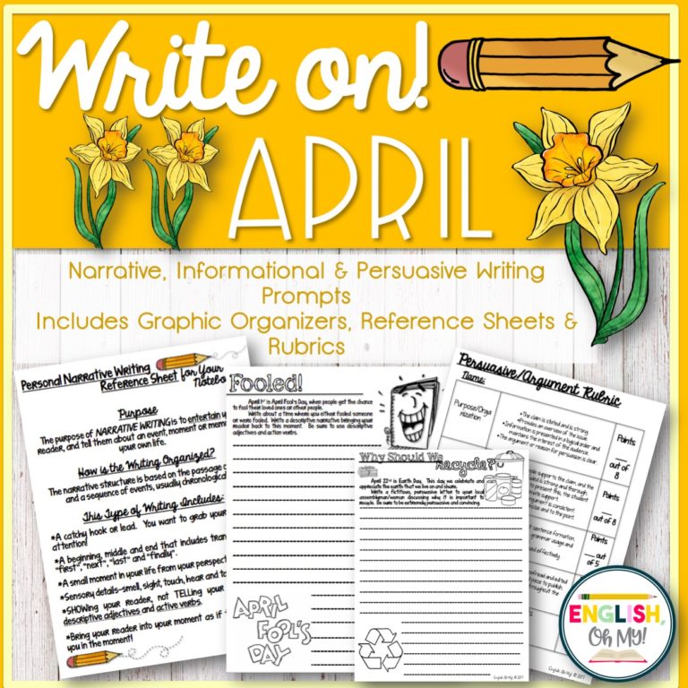 Engaging April Writing Prompts - English, Oh My!
