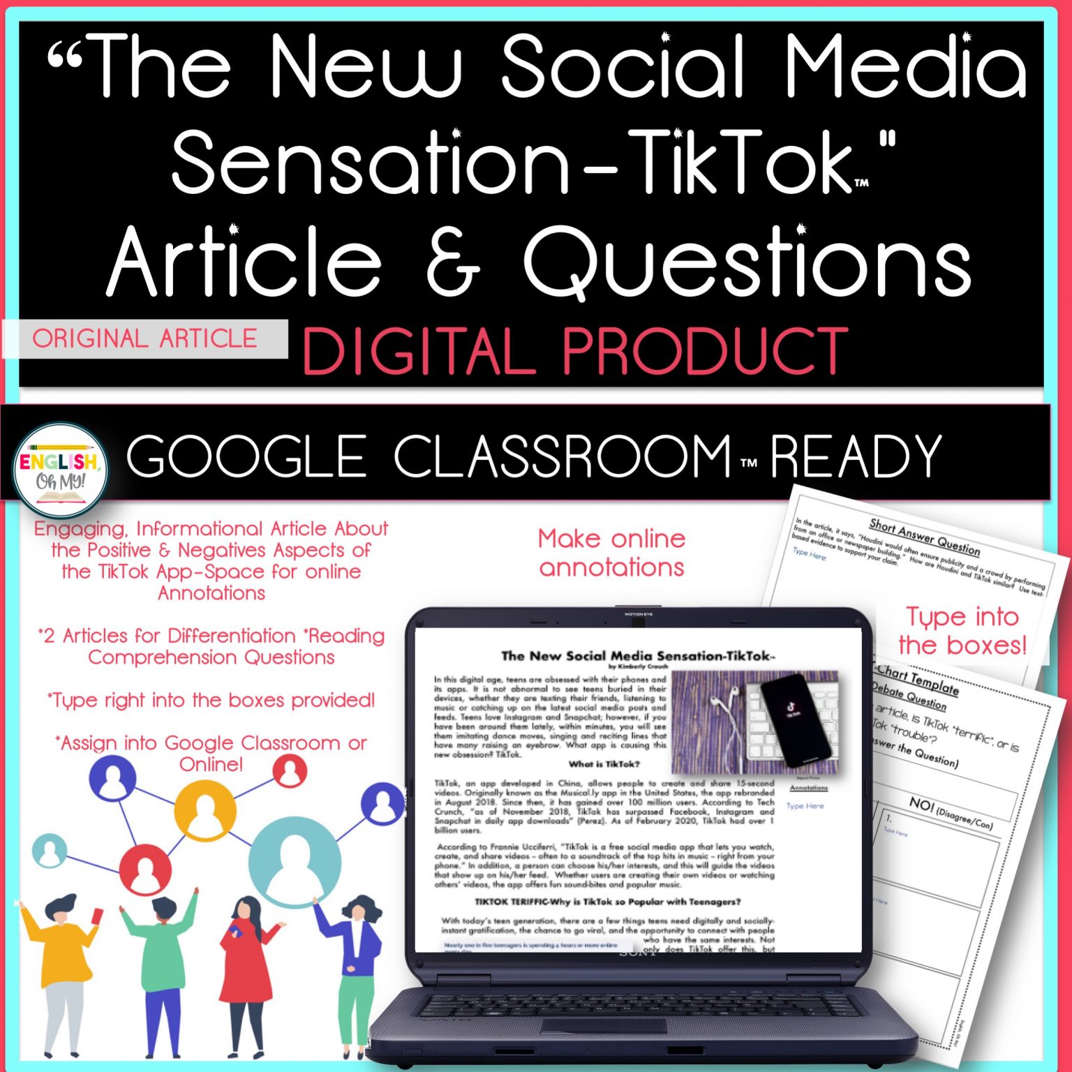 The New Social Media Sensation-TikTok™ Original Article & Questions ...