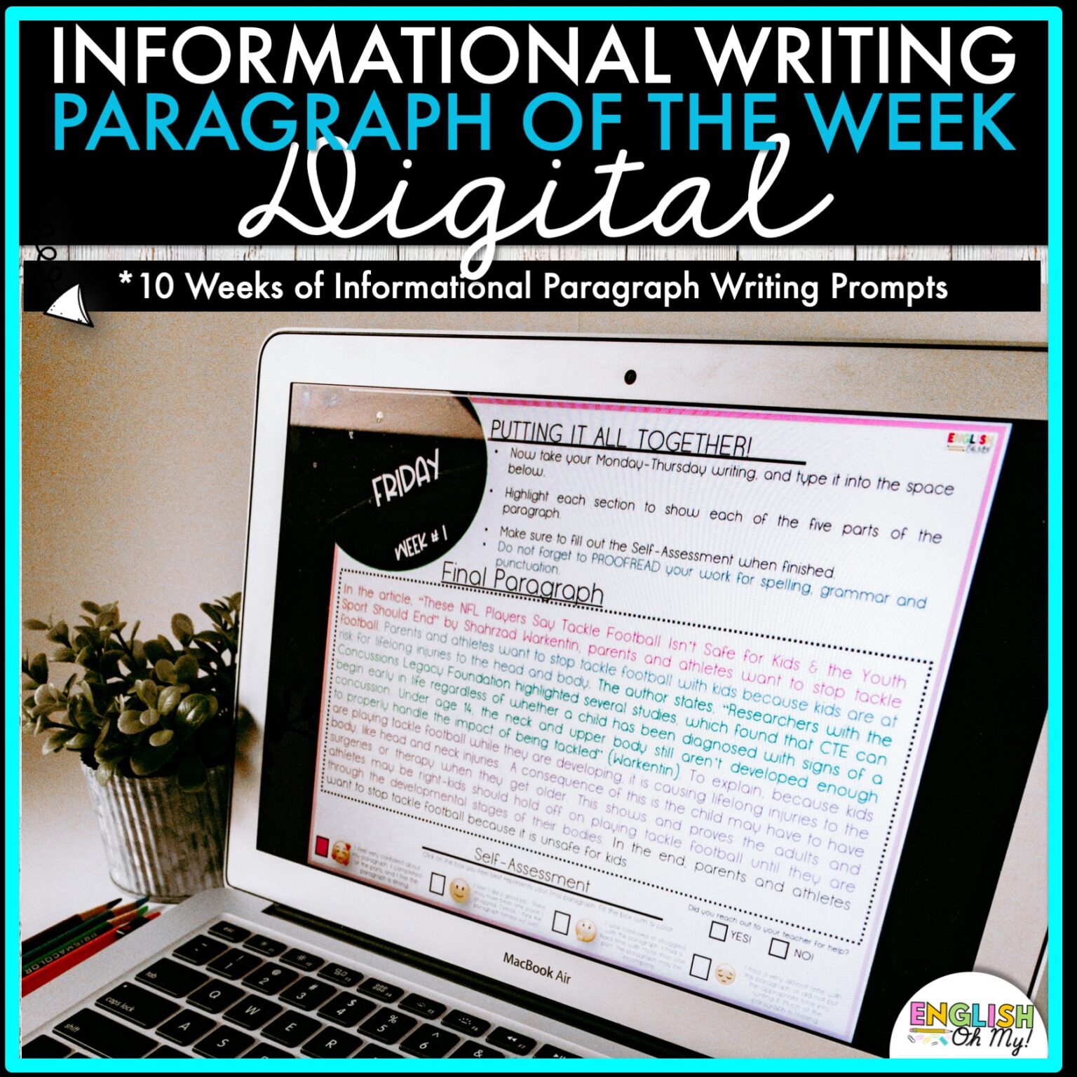 Digital Expository Paragraph of the Week - English, Oh My!