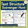 Text Structure Scavenger Hunt | Distance Learning - English, Oh My!