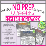 No Prep Homework Bundle - English, Oh My!