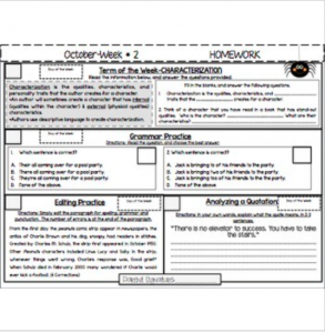 No Prep, 12 Weeks of Homework BUNDLE - English, Oh My!