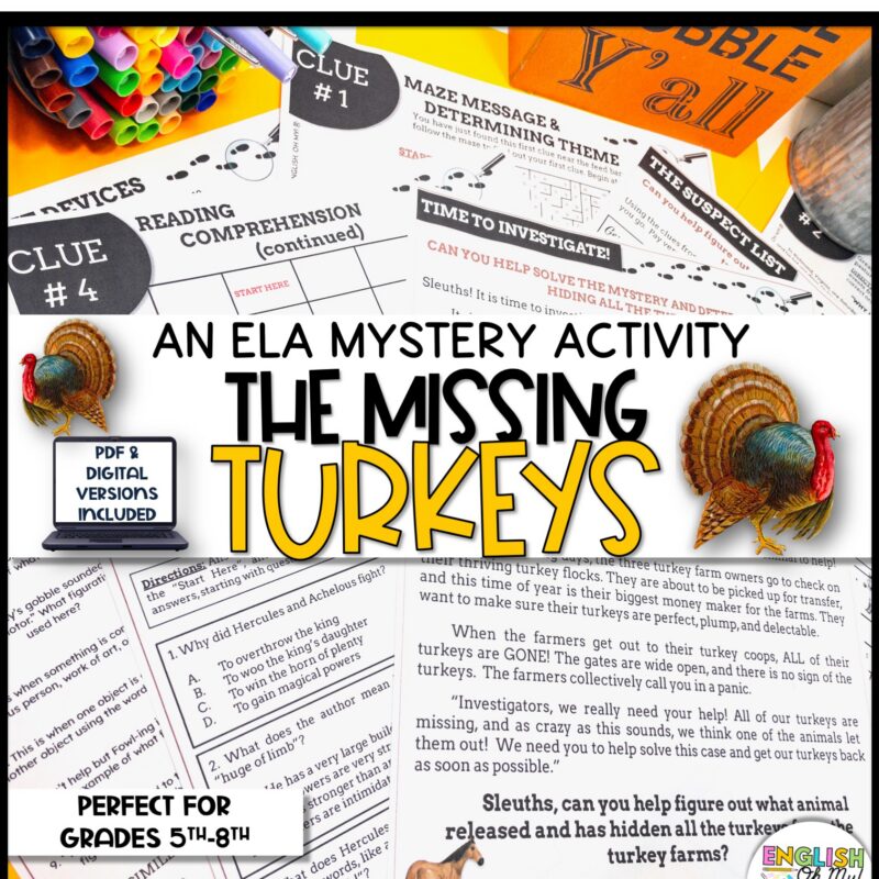 Thanksgiving ELA Mystery - English, Oh My!
