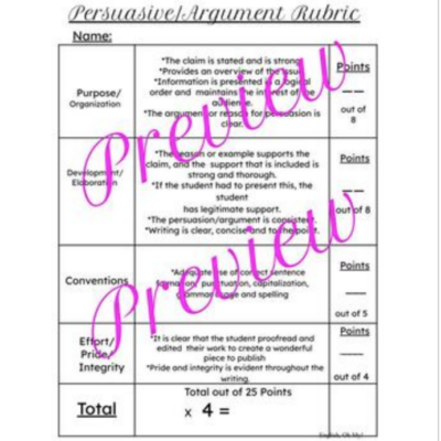 Argument and Persuasive Writing Prompts (December) - English, Oh My!