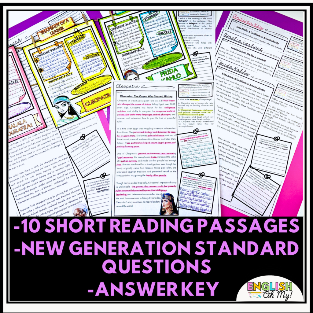 Women's History Month Reading Passages & Pennants - English, Oh My!