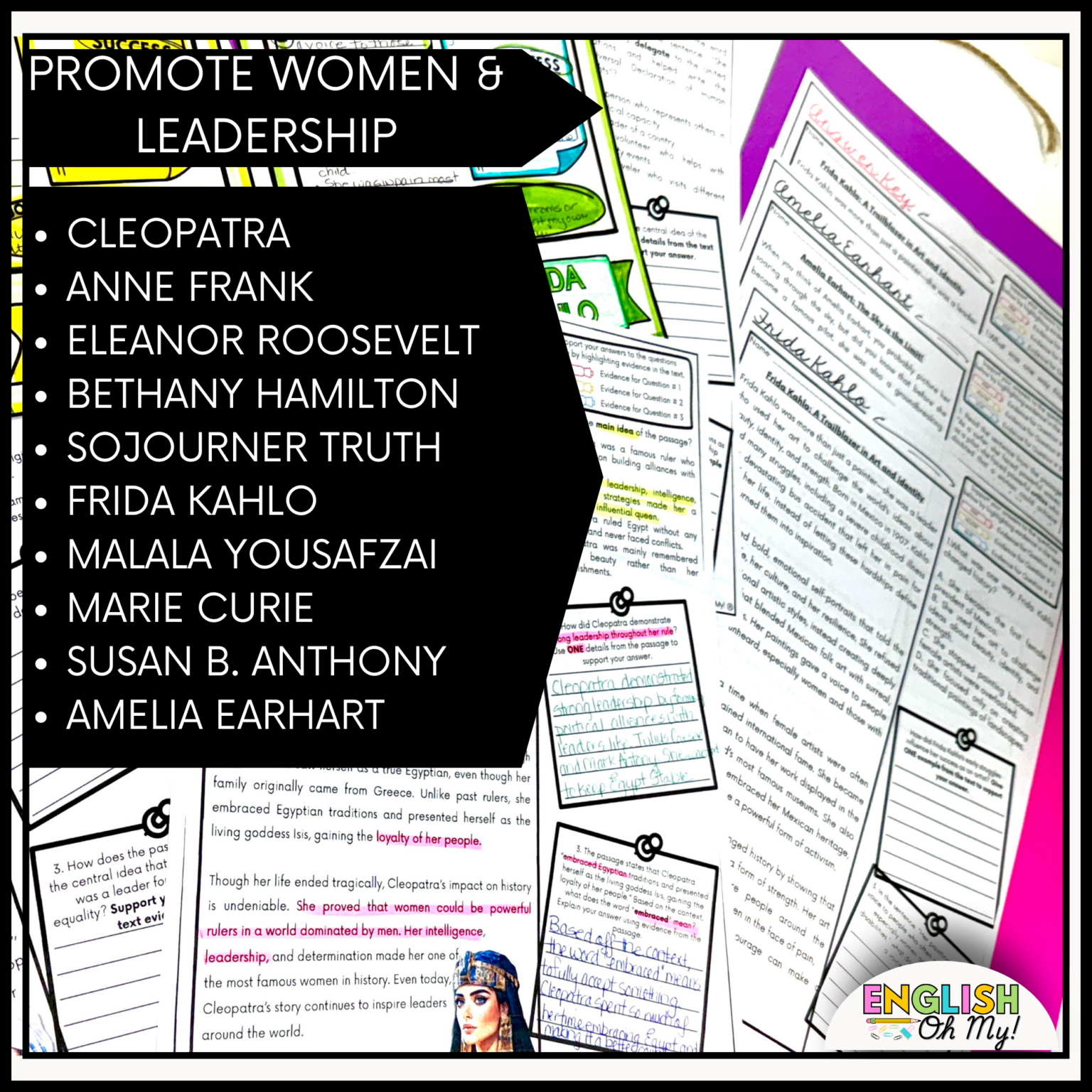 Women's History Month Reading Passages & Pennants - English, Oh My!