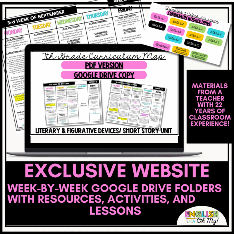 7th Grade Quarter # 1 Curriculum Guide - English, Oh My!