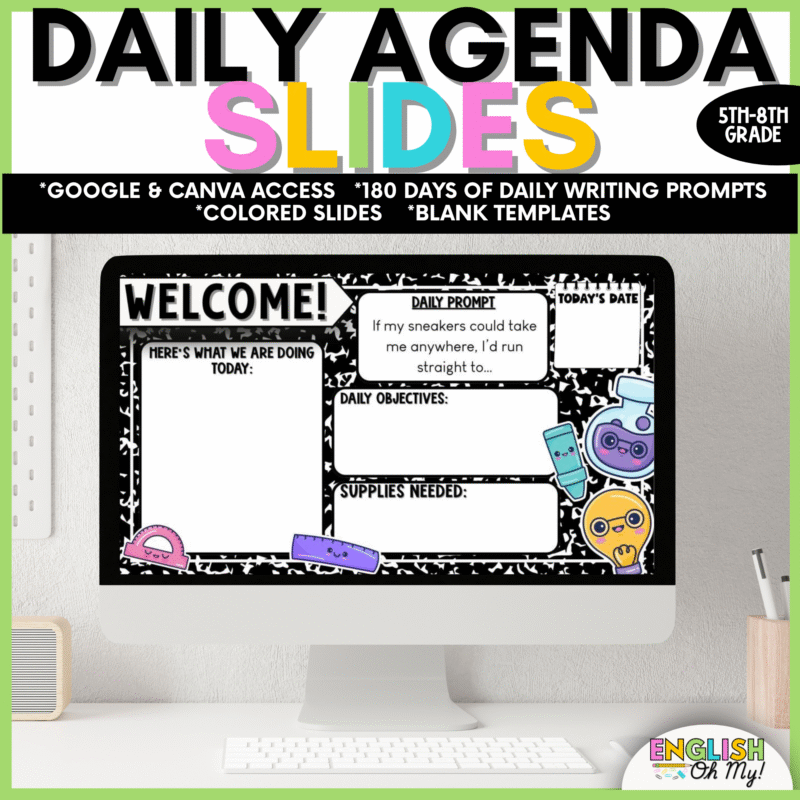 Daily Agenda Slides - English, Oh My!