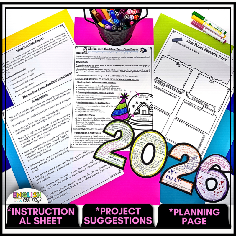 New Year's One Pager Activity & Craftivity - English, Oh My!