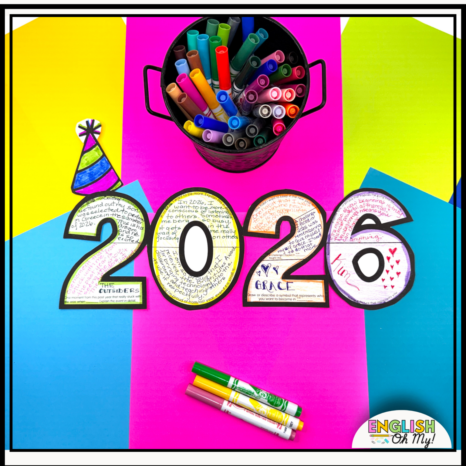 New Year's One Pager Activity & Craftivity - English, Oh My!