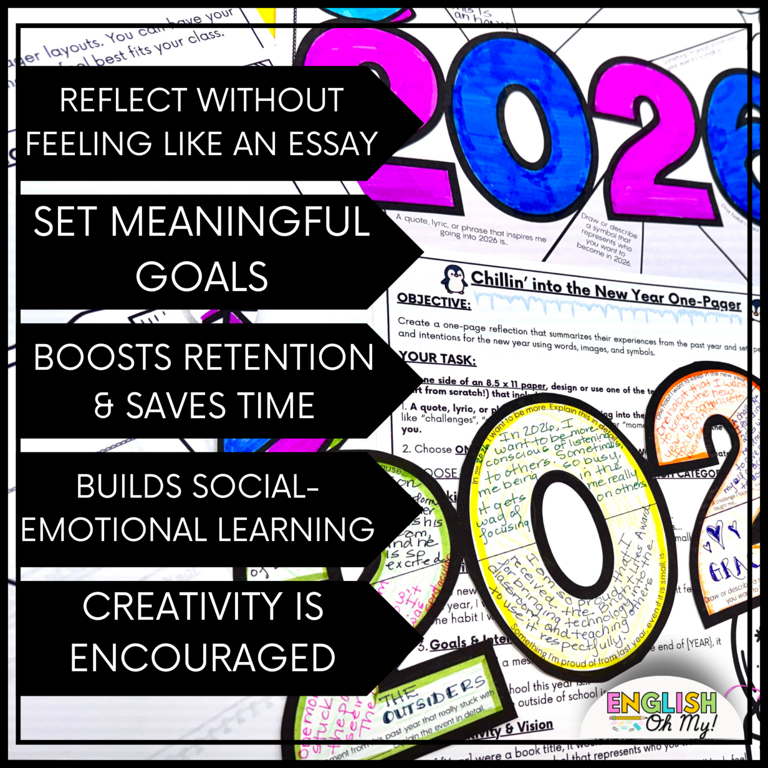 New Year's One Pager Activity & Craftivity - English, Oh My!